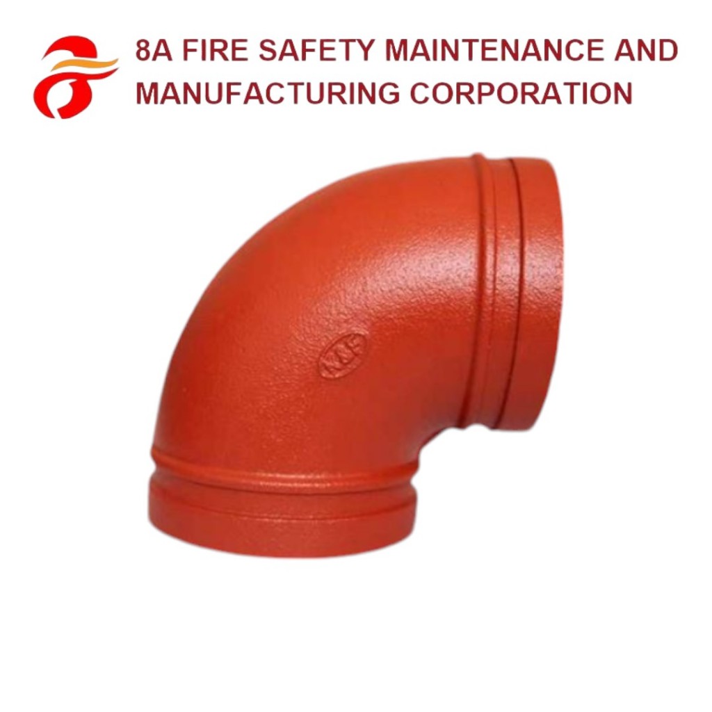 Red 90° Ductile Iron Grooved Pipe Elbow - Heavy - Duty Piping Connector ...