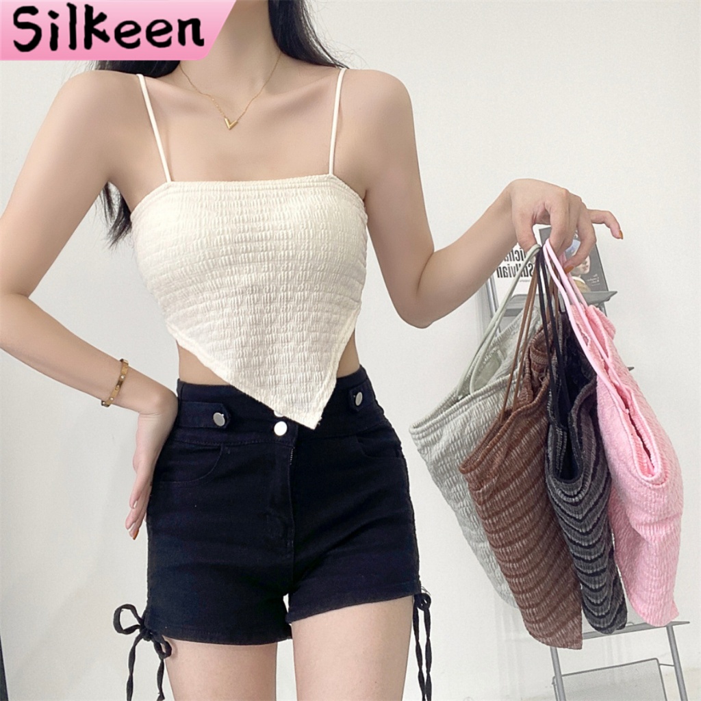 SILKEEN Striped Tube Top Backless Chest Wrap Tank Top For Women Outer ...