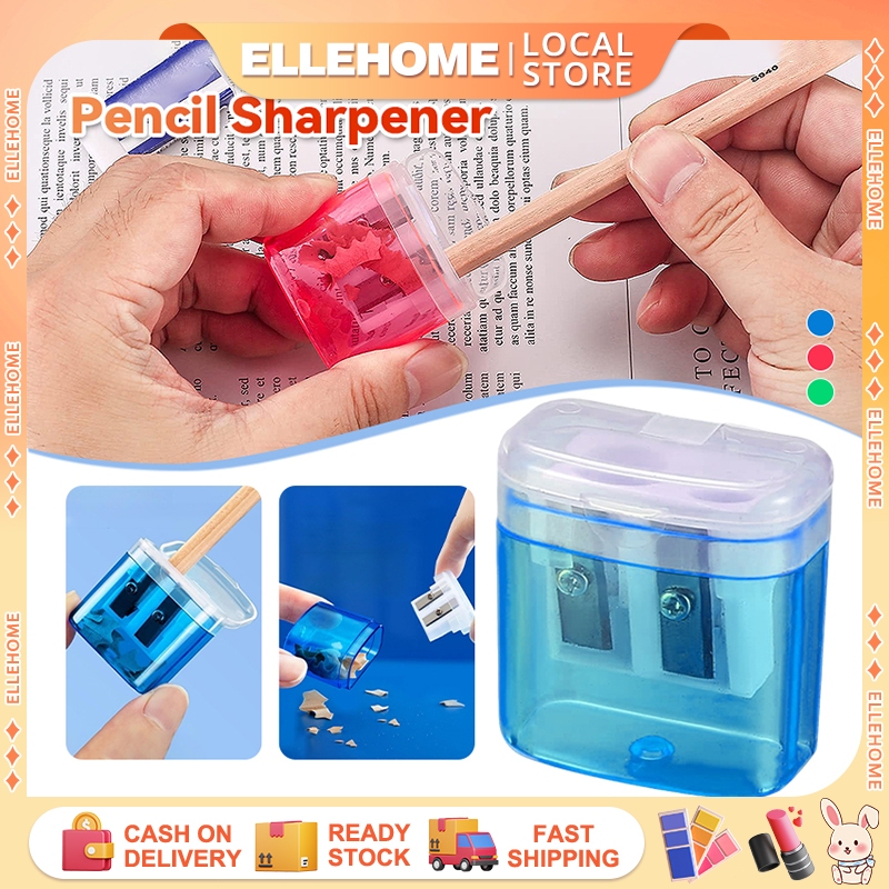 Pencil Sharpener 2 Hole Colorful Handheld Pencil Sharpeners with Lid ...