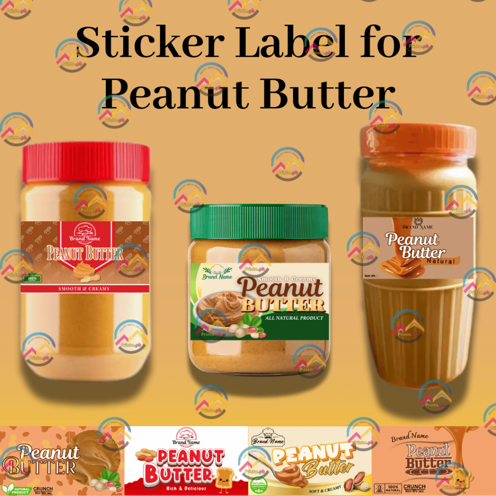 Peanut Butter - Sticker Label for your Business with Logo (Glossy ...