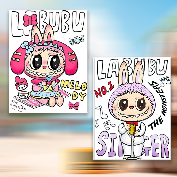 IRON ON TSHIRT - Labubu Designs A4 Size Ready To Press Direct Transfer ...