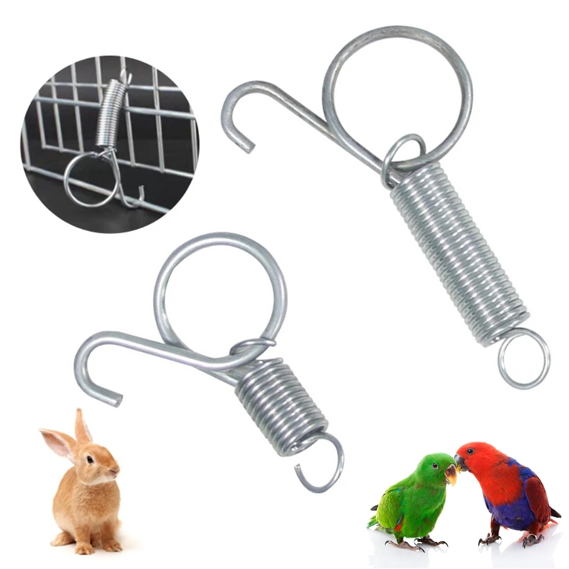 10Pcs Pet Cage Door Spring Hooks for Bird Rabbit Cage Multifunctional ...