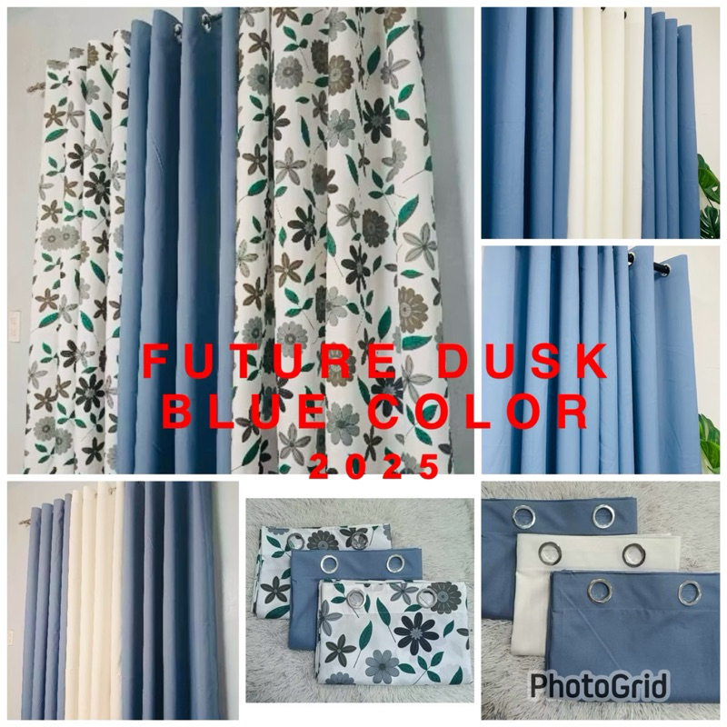 New Future Dust blue color Ring Curtain sold per piece - Color of the ...