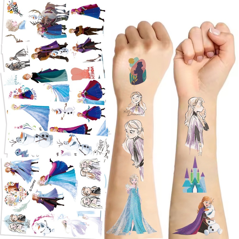 10Sheets/Set disney Cartoon princess frozen Series Temporary Waterproof ...