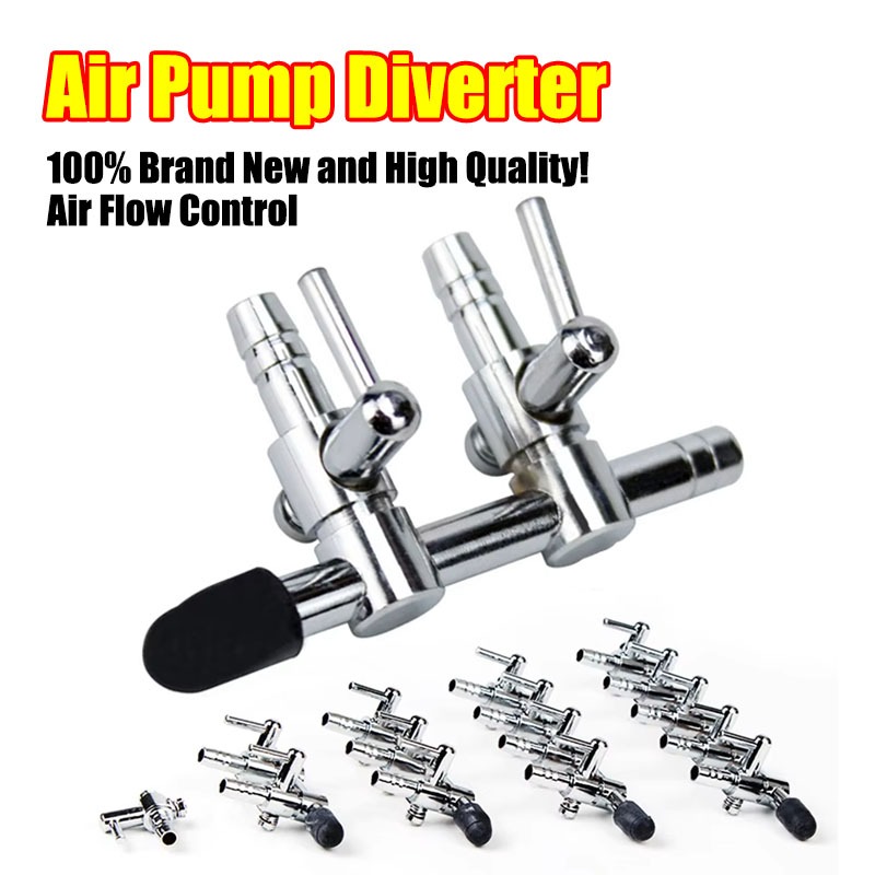 Aquarium Multi Airhose Splitter Air Flow Line Stainless Steel Control ...