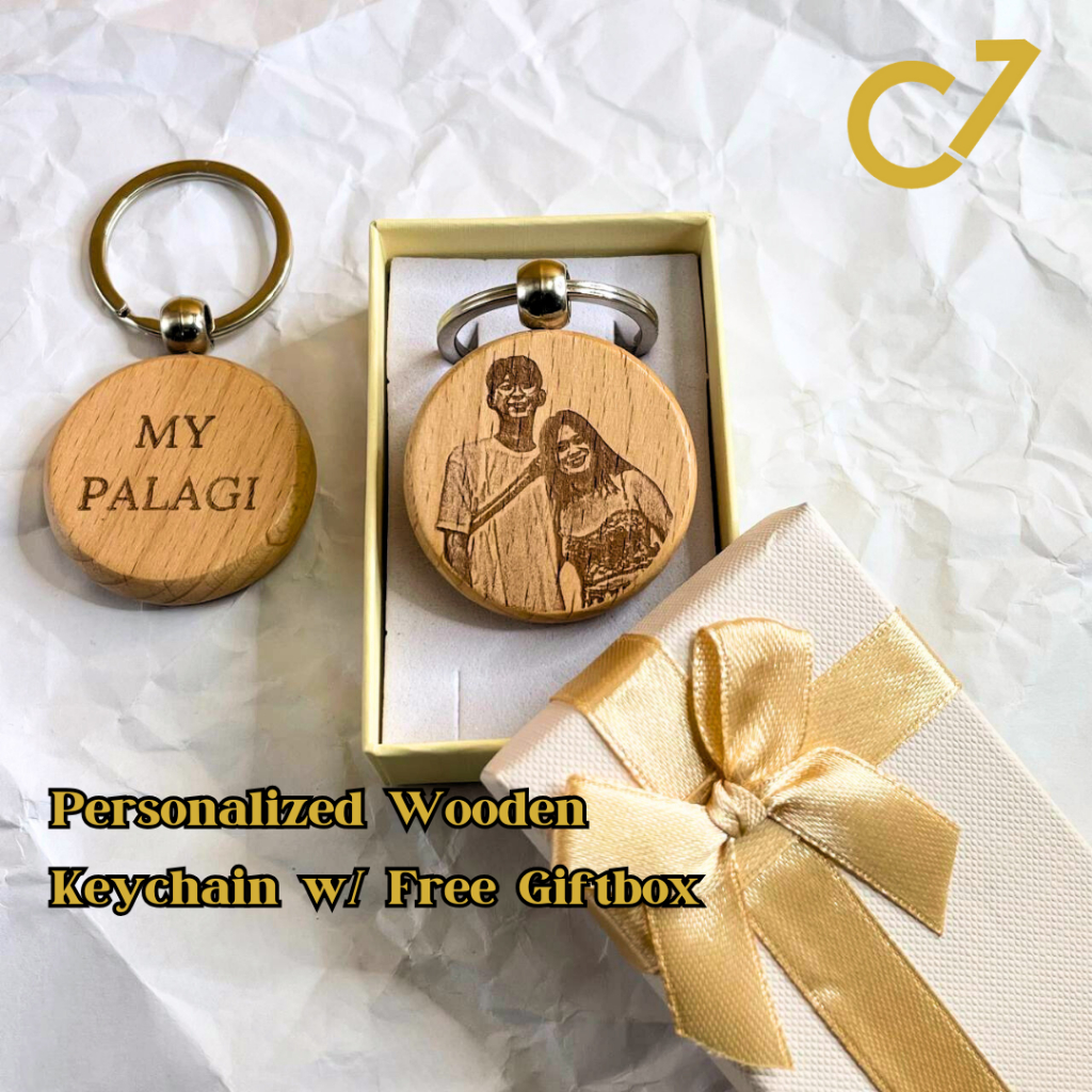 Personalized Wooden Keychain - Laser Engraved [BEECHWOOD ROUND ...