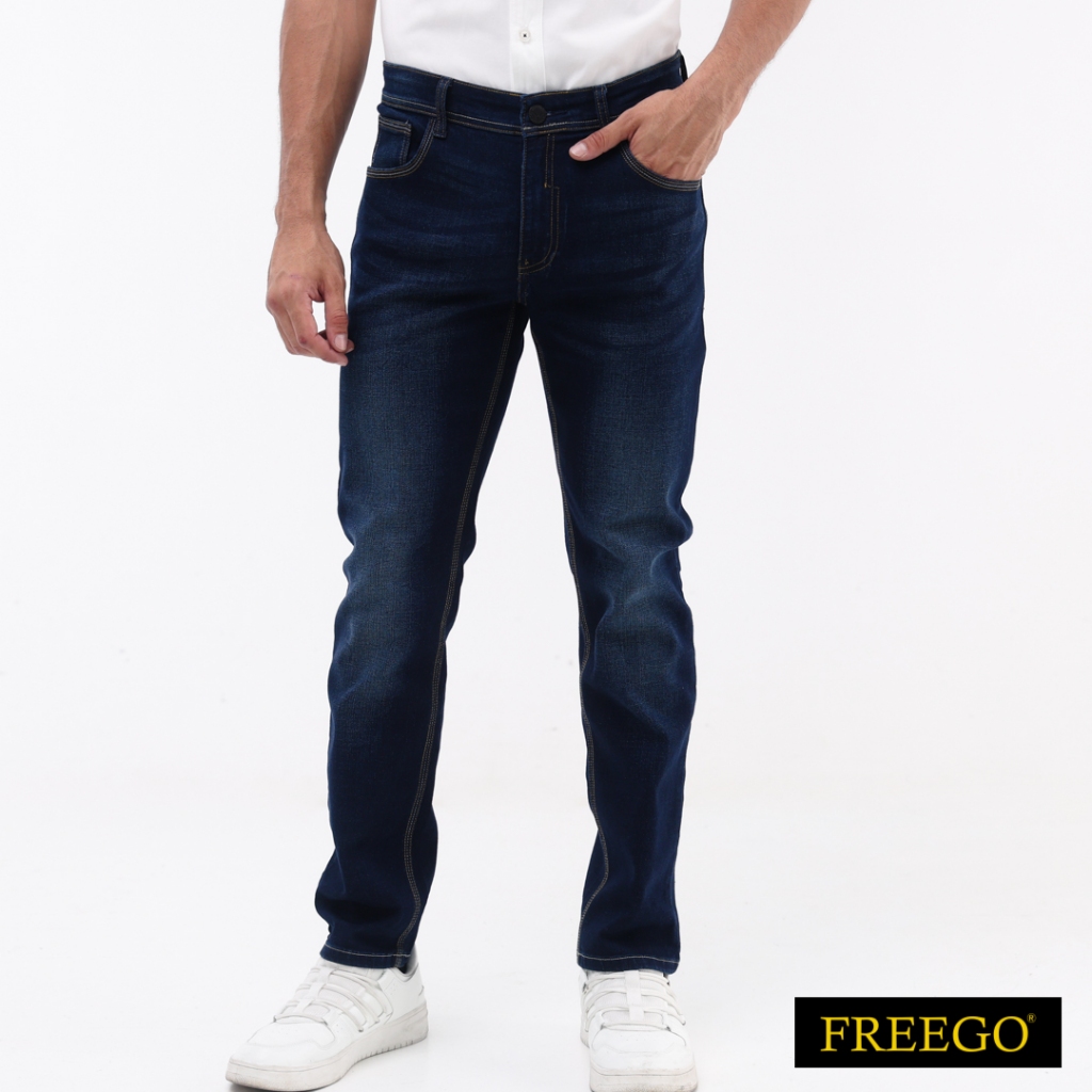 Freego Mens Denim Long Pants Slim Tapered Fit Stretch GSB23-0082 ...