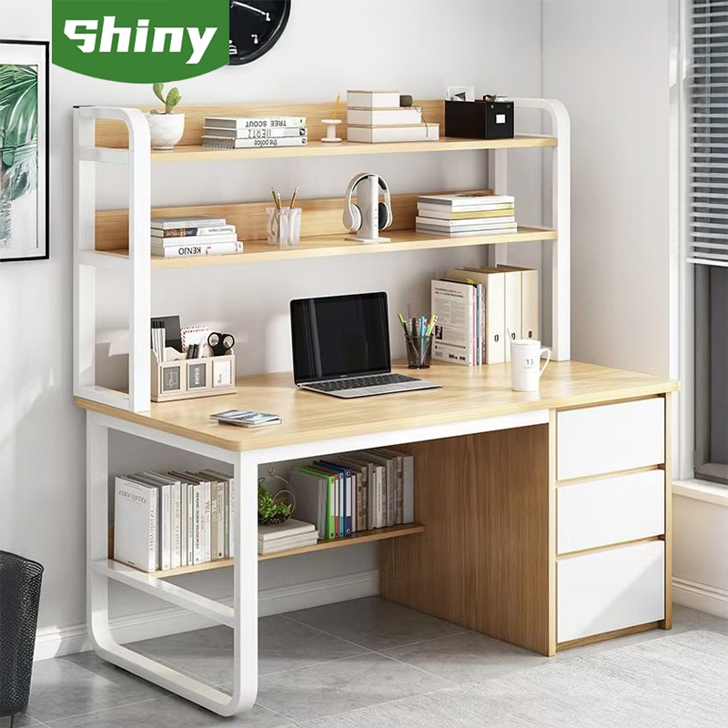 Desk Student study desk Computer desk with bookshelf Office desk Modern ...