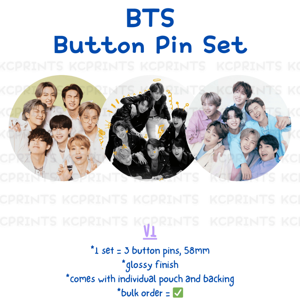 [FANMADE] Bangtan Button Pin Set Can Badge Concert Freebies BTS ...