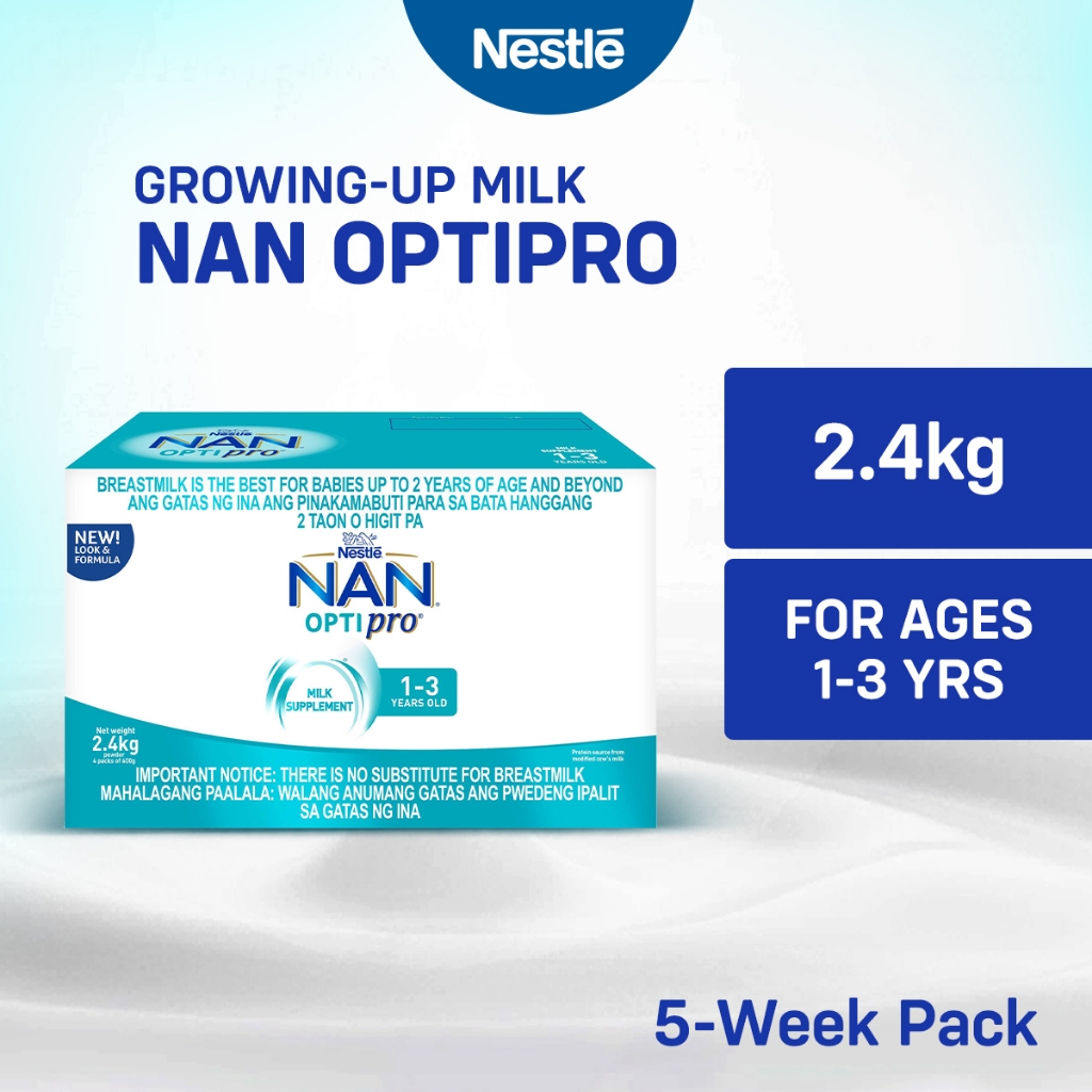NAN OptiPro Three Milk Supplement for Children 1-3 Years Old 2.4kg | Shopee Philippines