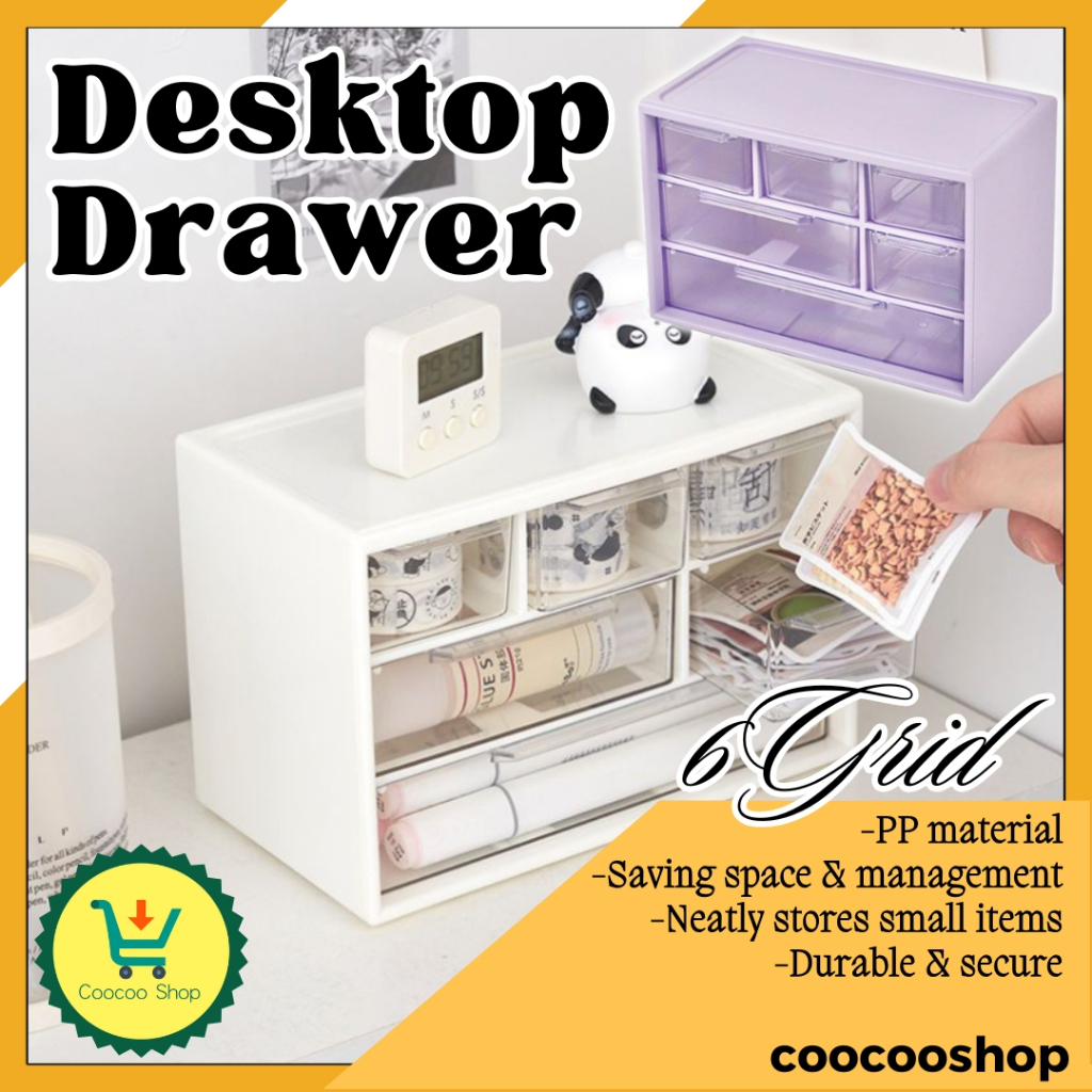 Mini Desk Drawer Cabinet Storage Grid Rack Organizer Stationary For ...