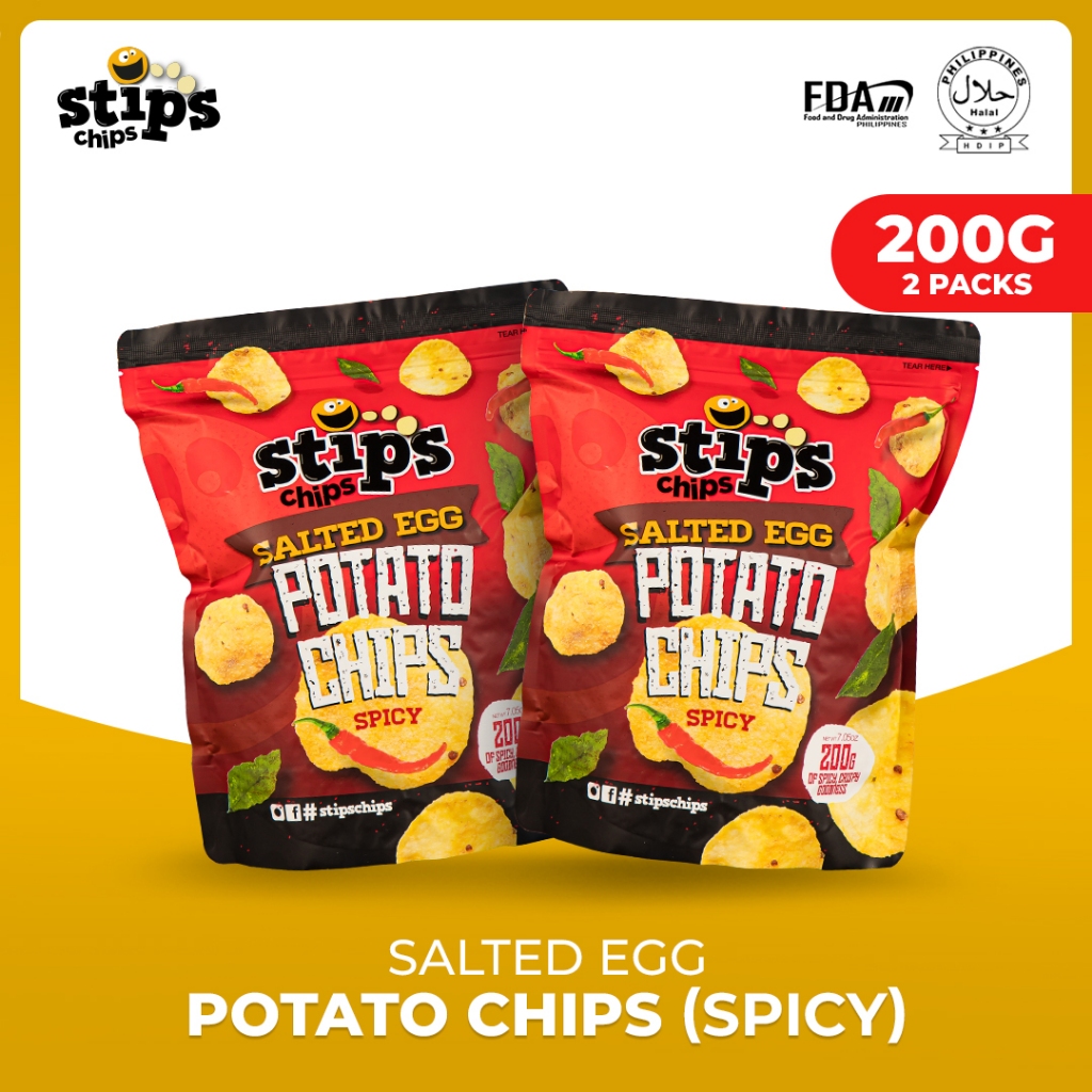 Stip's Chips Salted Egg Potato Chips Spicy 200g Bundle 2's | Shopee ...