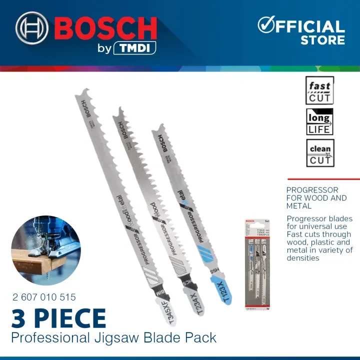 BOSCH 3pc Set Jigsaw Blade Progressor For Wood and Metal T123X/T234X ...