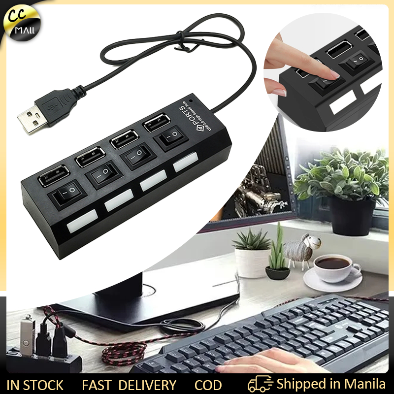 USB 2.0 4-Port HUBs High Speed Multi HUB Splitter Expansion Computer ...