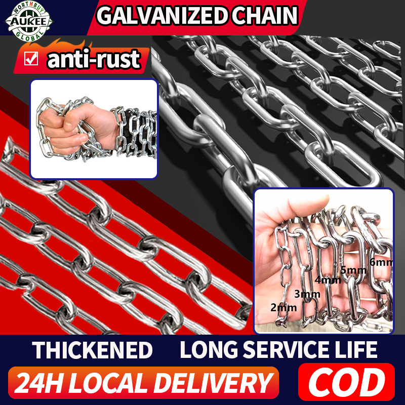 1M×3/4/5/8MM Galvanized Iron Chain Kadena Chain Lock Dog Chain Heavy ...