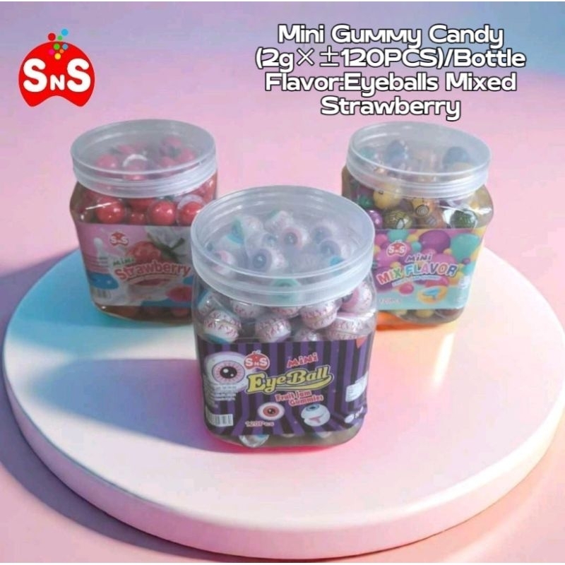 SnS Mini Gummy Candy with Jam(±120Pcs×2g) Snack Sweet Tasty Flavor ...