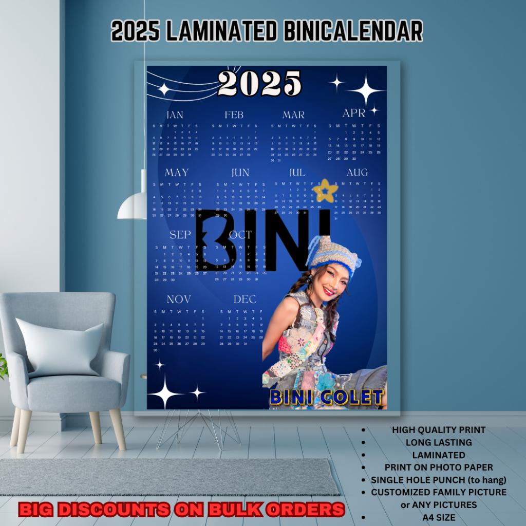 2025 LAMINATED BINI CALENDAR POSTER A4 SIZE - FANMADE | Shopee Philippines