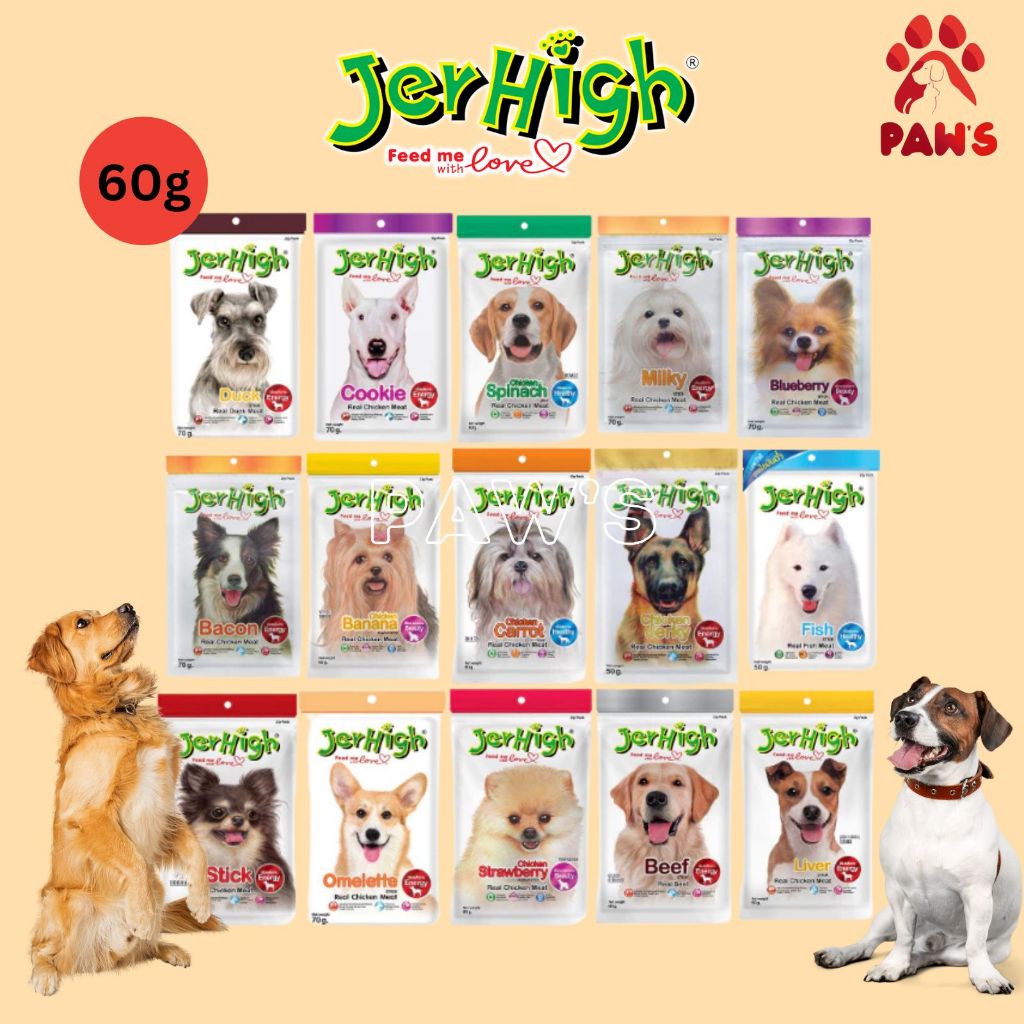 60g Jerhigh Dog Treats for Dog All Stages Adult Puppy Pet Snack PAW'S ...