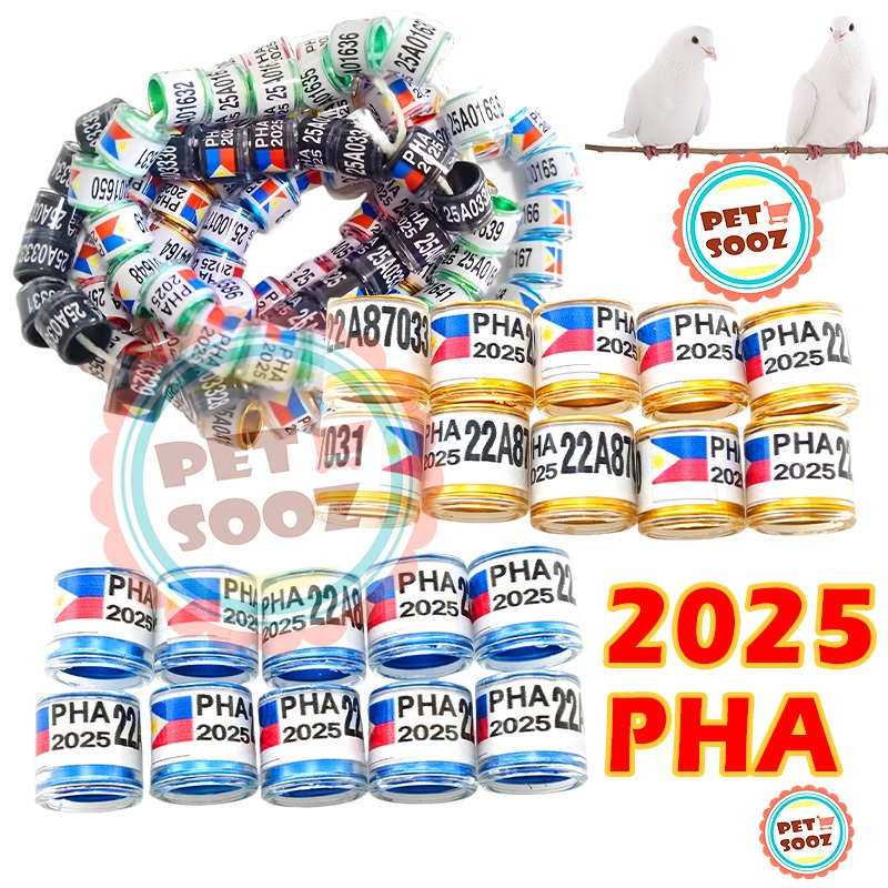10Pcs 2025 PHA Pigeon ring with base Serial number Dove Racing Pigeon ...