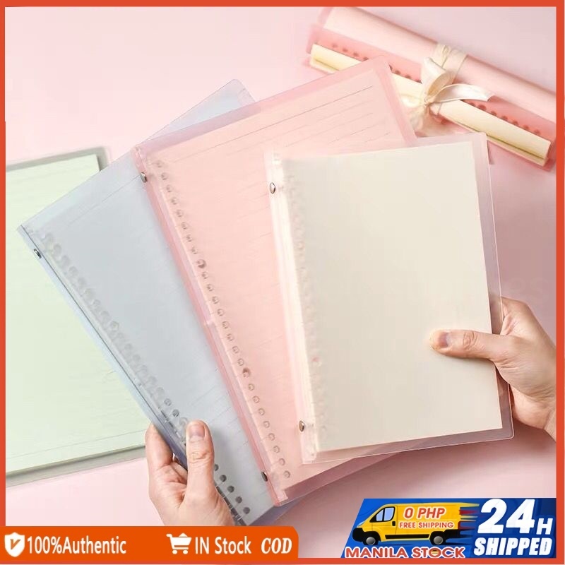 A5/B5 Clear Candy Soft Leather Cover Binder Notebook Student School ...
