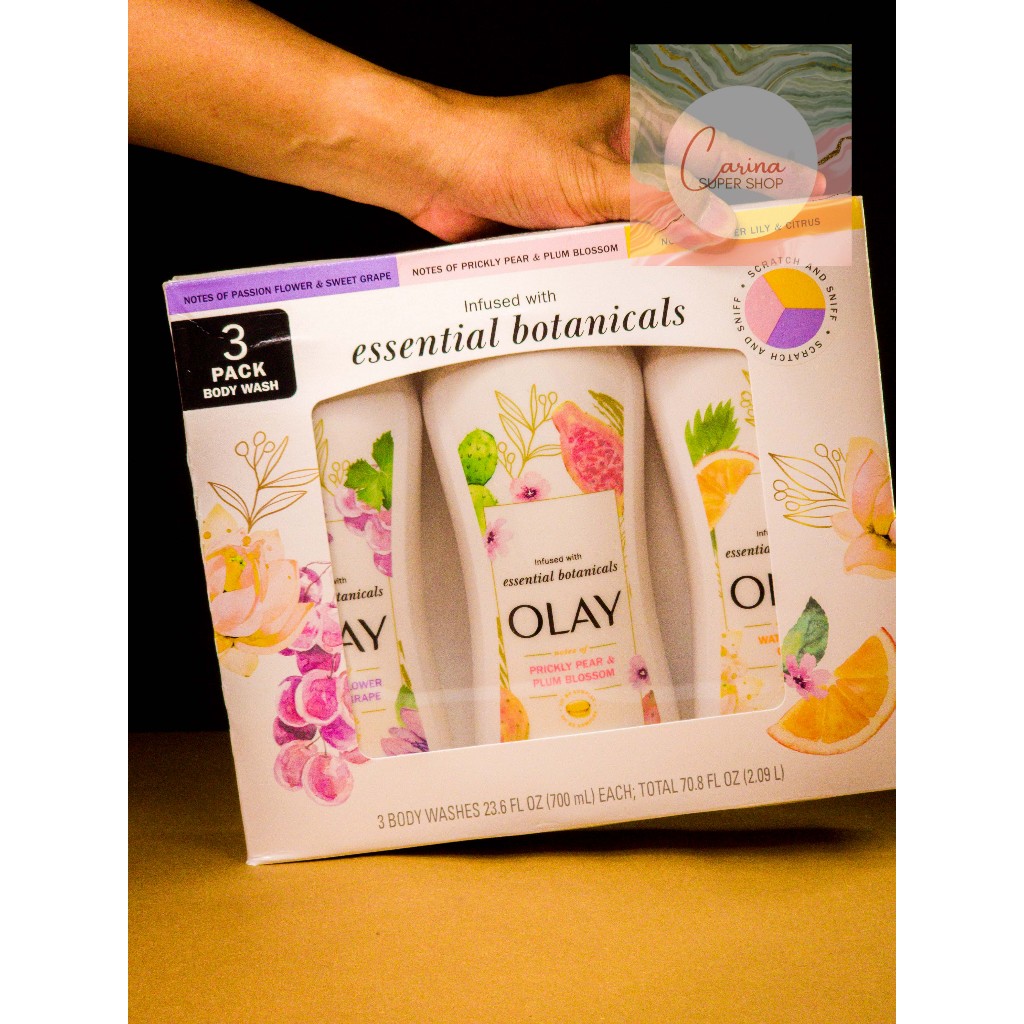 Olay Essential Botanicals Body Wash Hydrating Nourishing Gentle ...