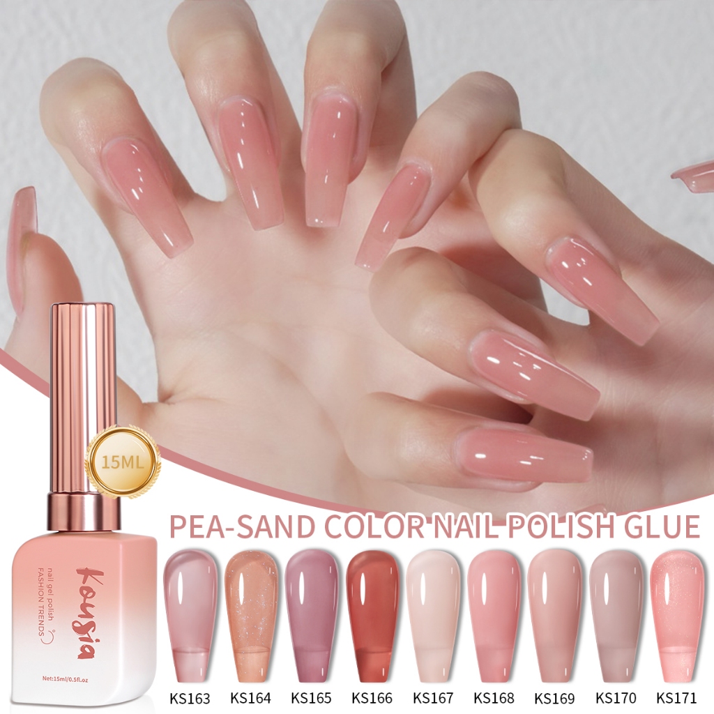 Kousia 9Pcs/Set Jelly Color Gel 15ml Nail Polish Gel Nail Long Lasting ...