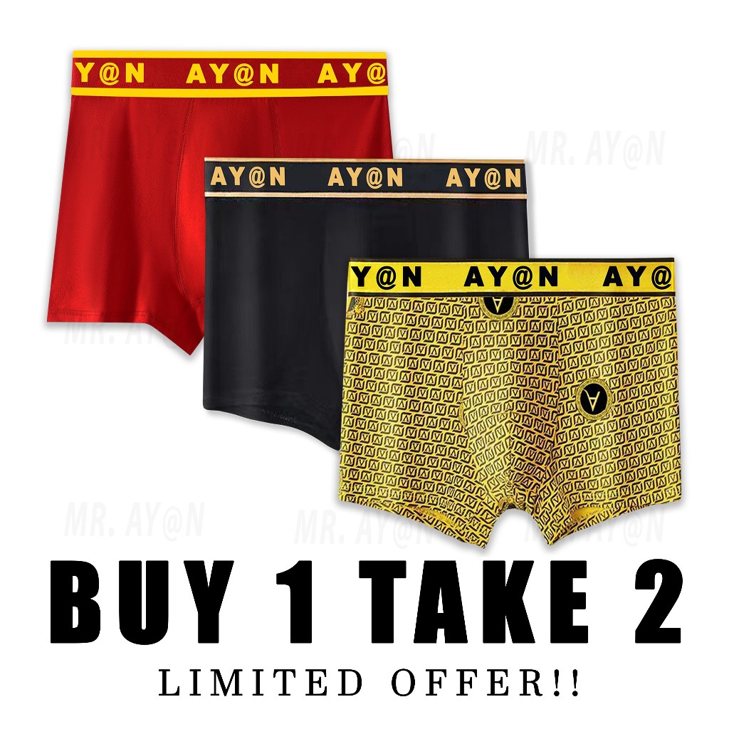 BUY 1 TAKE 2 AYAN Men's Boxer Briefs, Assorted Colors 2025 NEW HIGH ...