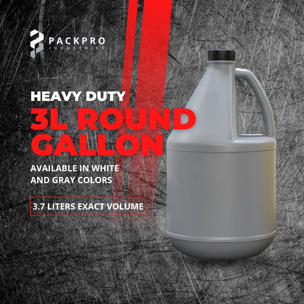 Common Jug 3 Liter Round Gallon, Travel Size Container with Secure ...