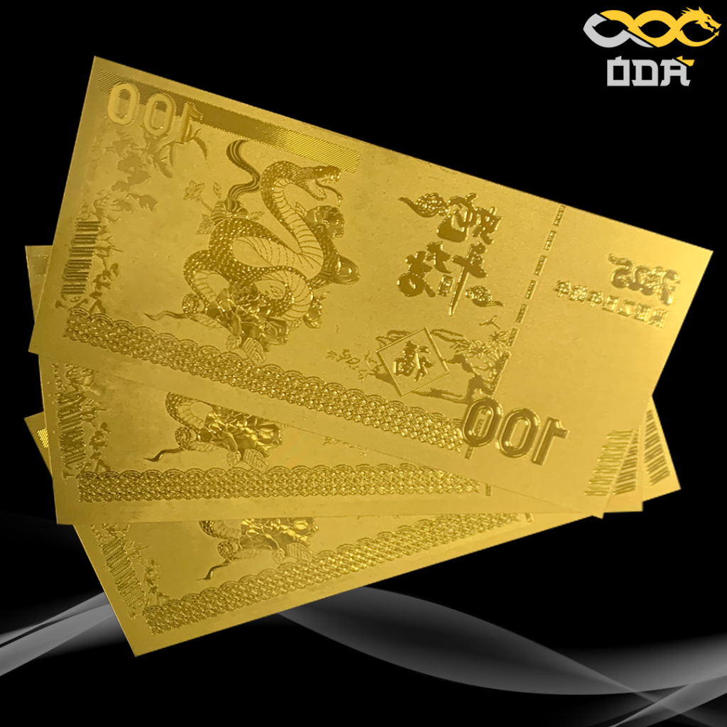 Gold Lucky Snake Gold Foil Year of Snake 2025 Banknotes AUSPICIOUS ...