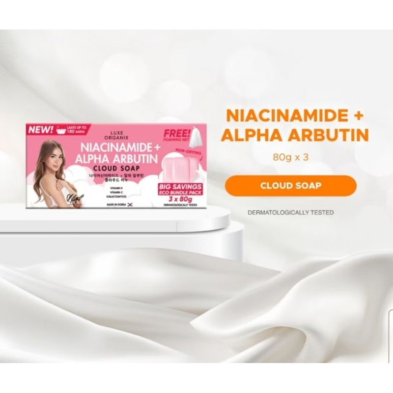 Eco Bundle Pack Niacinamide + Alpha Arbutin Cloud Soap 3 x 80g Luxe organix | Shopee Philippines