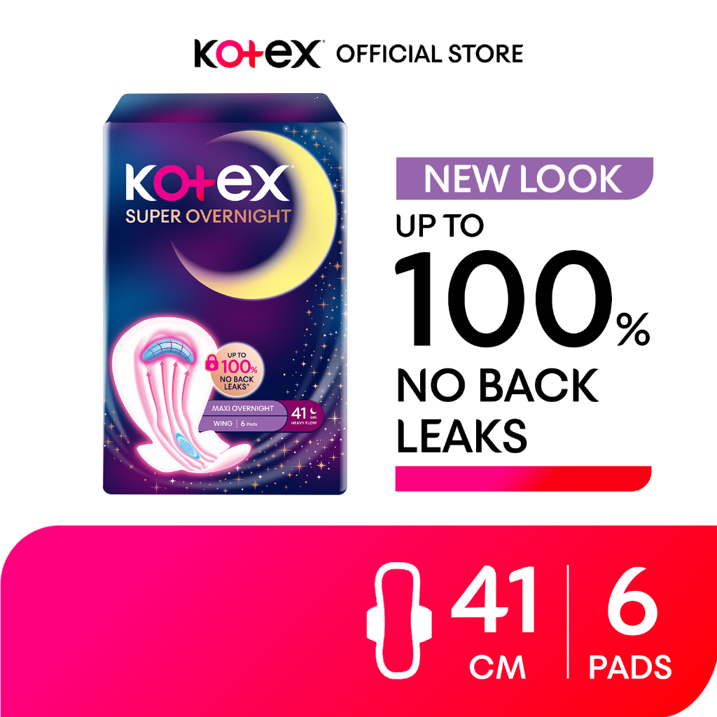 Kotex Super Overnights Feminine Pads 41cm - 6 Pads | Shopee Philippines