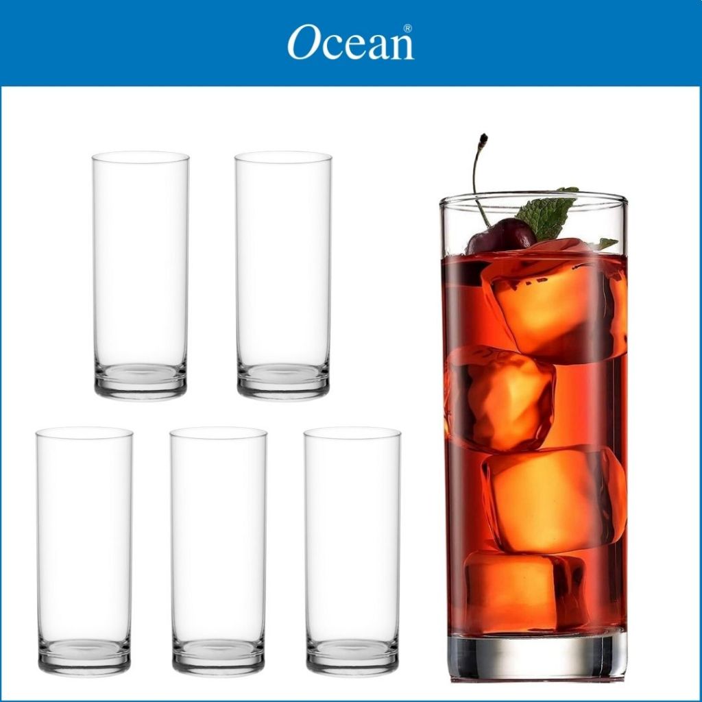 Ocean Glassware Fin Line Hi Ball Drinking Glass 13 Oz. / 355 Ml (Set Of ...