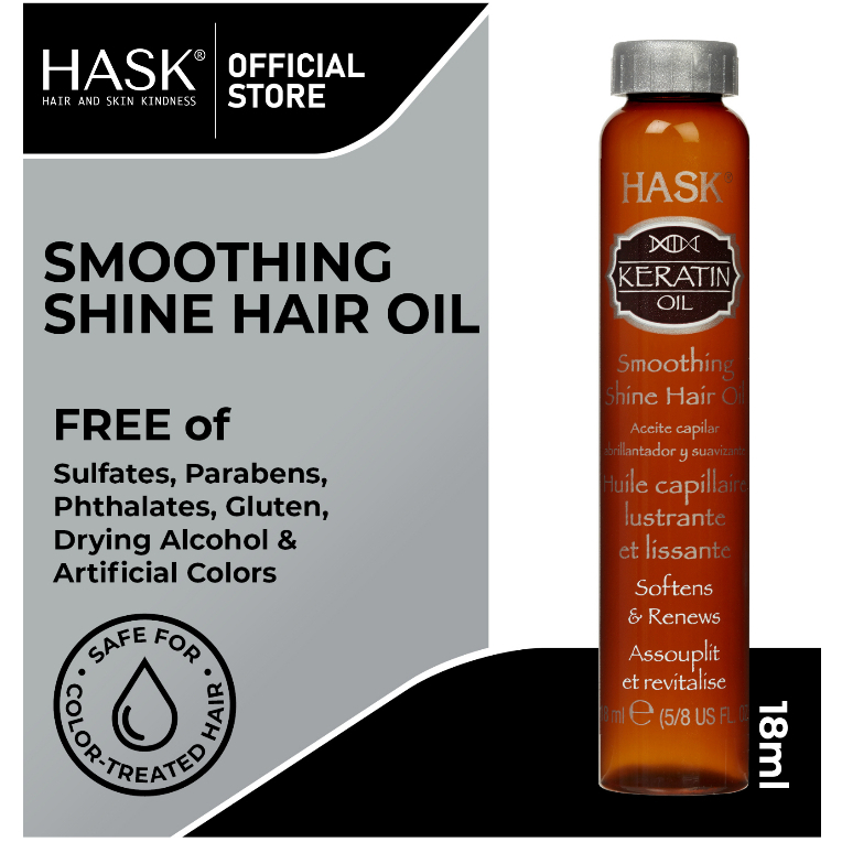 Hask Keratin Protein Smoothing Shine Oil Vial 5/8 fl.oz. (18 ml ...