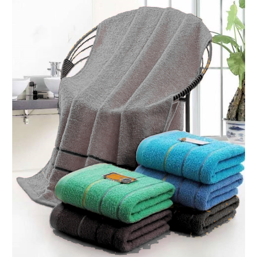 JS Quick Dry 3 Lines Design Adults Towel Cotton Bath Towel/Absorbent ...