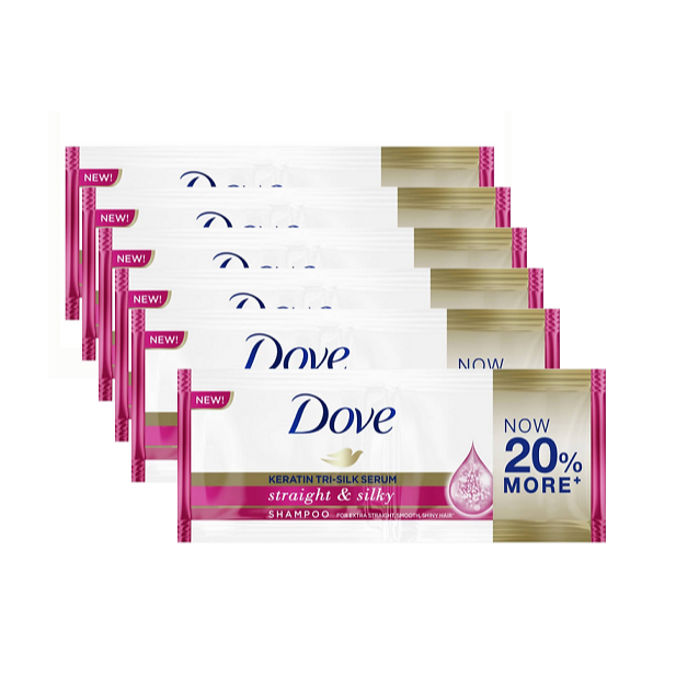 Dove Shampoo Straight & Silky Pink 12mL 6's | Shopee Philippines