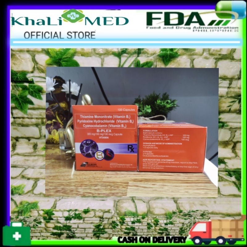 B-PLEX (Vitamin B¹, B⁶, B¹²) 200mg/100mg/100mcg capsule 100's | Shopee ...