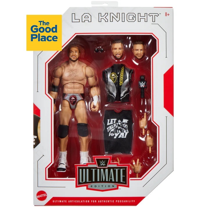 MATTEL WWE Ultimate Edition LA Knight With Alternate Heads, Hands ...