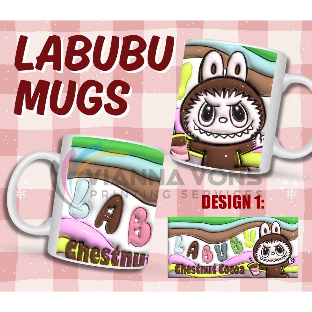 LABUBU inspired Mugs 3D Inflated Effect Designs with box | Shopee ...