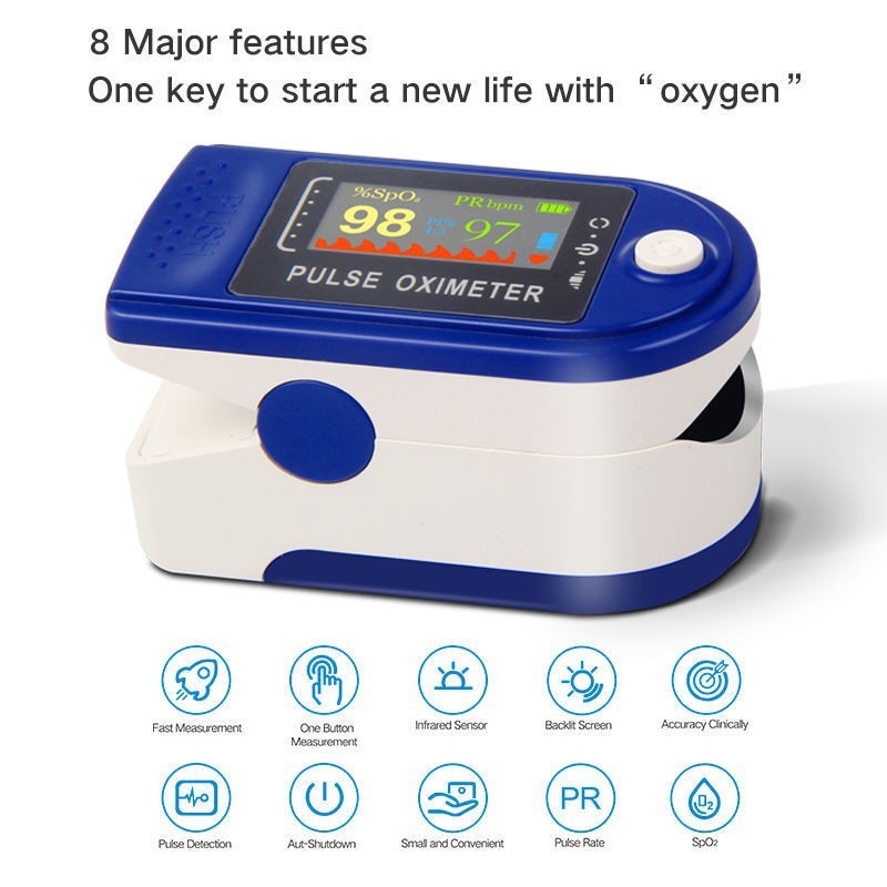 Finger clip pulse oximeter, TFT blood oxygen saturation detector, heart ...