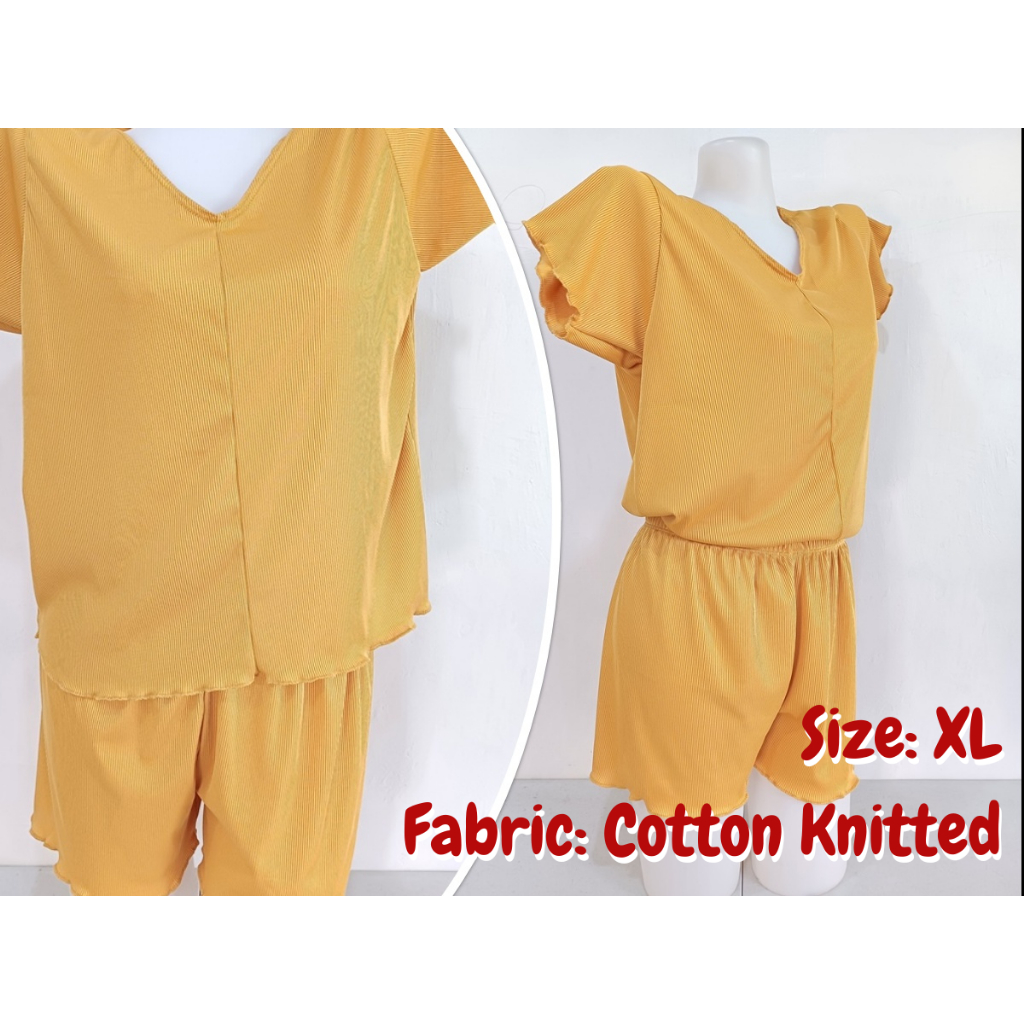 iNAR-te Plus Size (XL) V-Neck, Plain, Terno Cotton Knitted, Lettuce ...