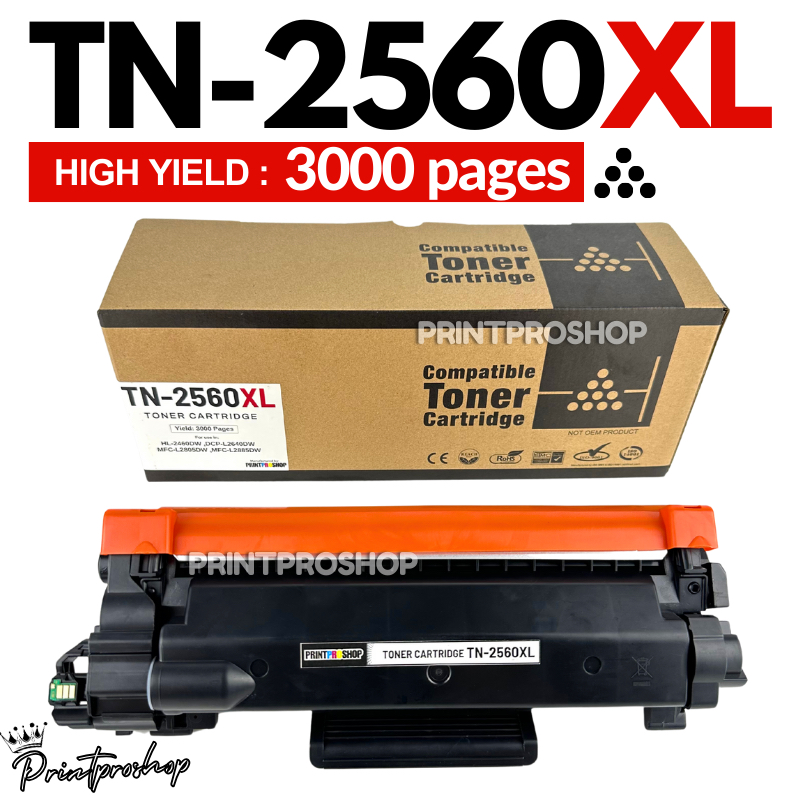 TN2560XL TN 2560XL Toner Cartridge Compatible for HL-2460DW DCP-L2640DW ...