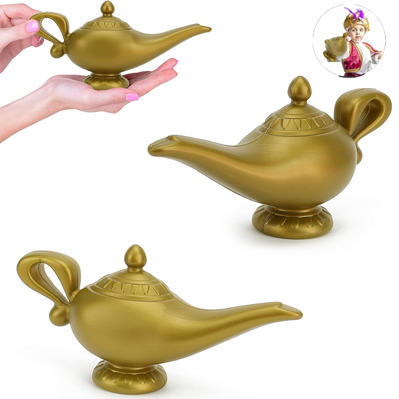 Plastic Gold Magical Wish Lamp Prop Arabian Genie Oil Lampgenie Lamp ...