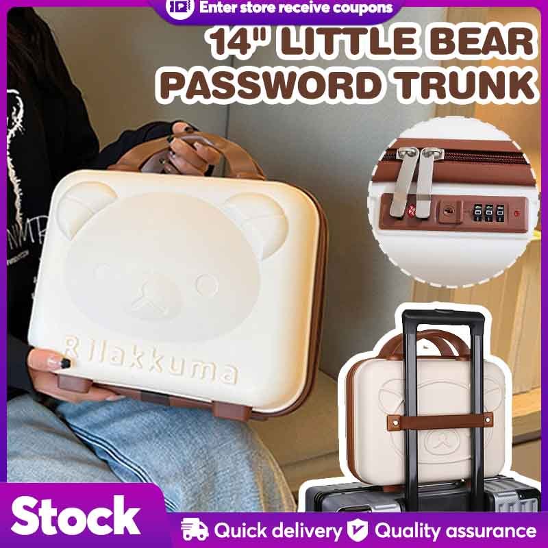 teddy bear cosmetics case 14 inch PP password box suitcase luggage ...
