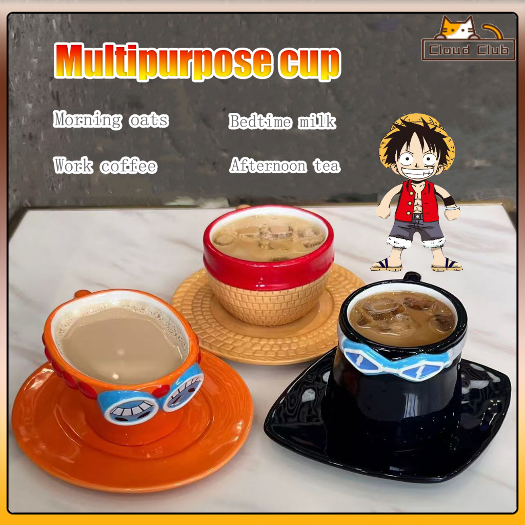 Cartoon One Piece Luffy Ace Saab Hat Cup Cartoon home ceramic cup ...