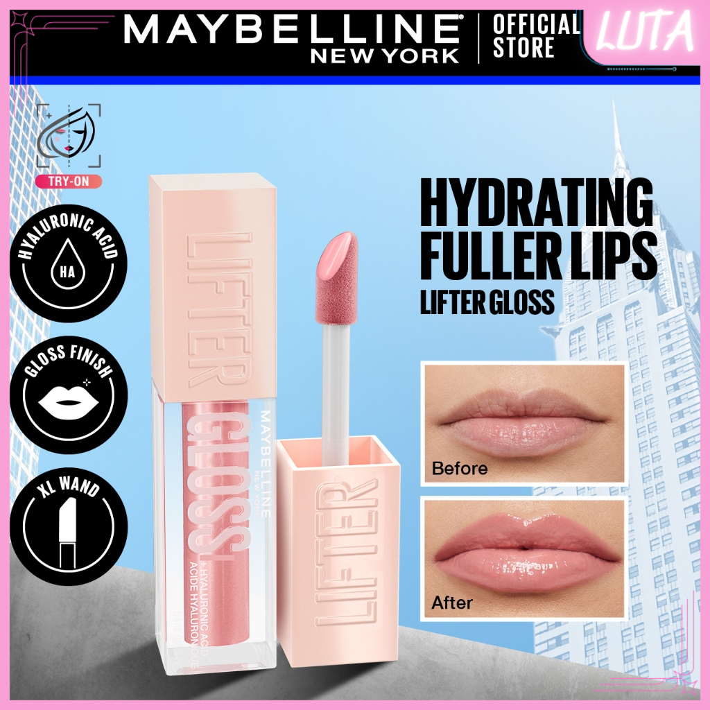 Maybelline Lifter Gloss with Hyaluronic Acid, High Shine, Hydrating ...