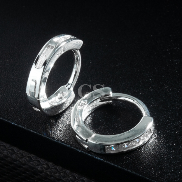 Iced by GS Sterling Silver Mini Iced Hoop Earrings | 10mm | Shopee ...