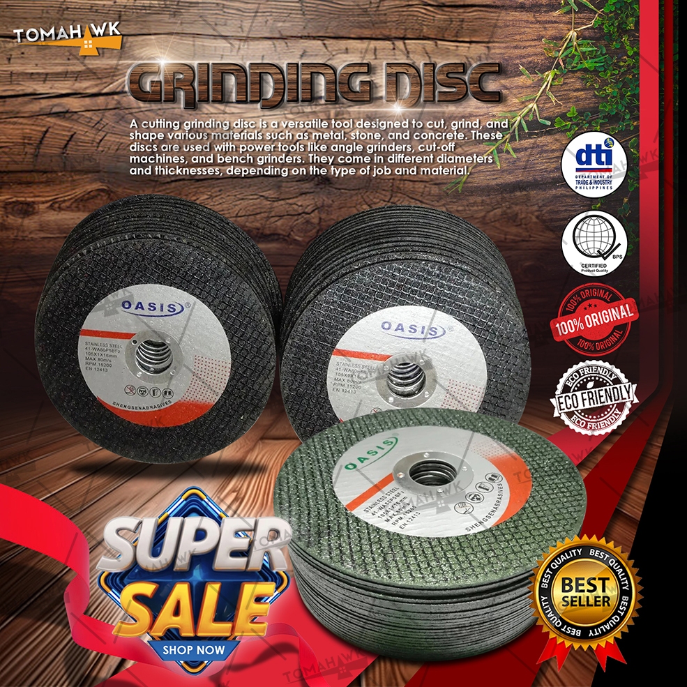 TOMAHAWK OASIS GREEN/BLACK CUTTING/GRINDING DISC SUPER 4 INCH / PCS ...