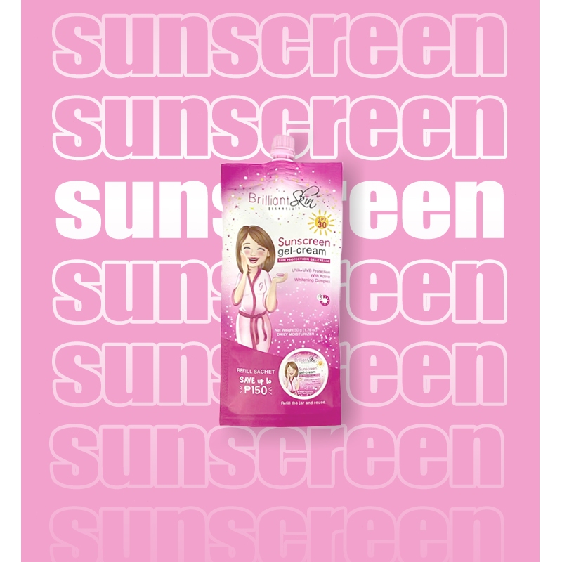 ORIGINAL‼BRILLIANT SUNSCREEN SUNBLOCK CREAM GEL CLASSIC LIGHT PINK PERFECT FORMULA 50G | Shopee ...
