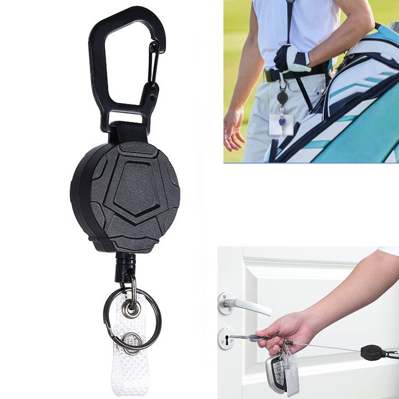 Retractable Anti-Lost Keychain with Heavy-Duty Carabiner and Steel Cord ...