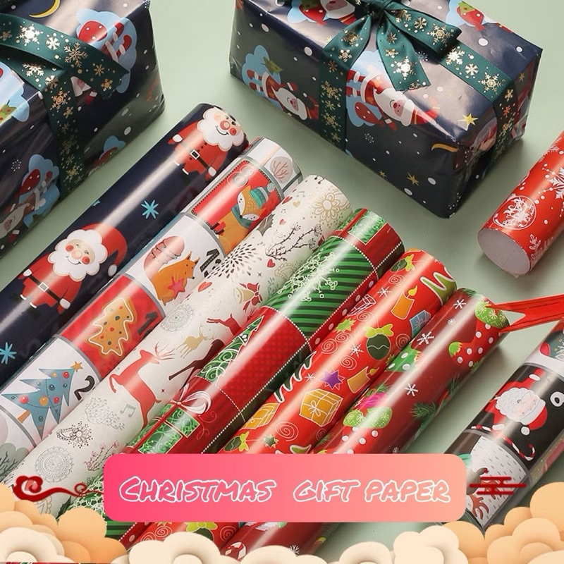 10 PCS Christmas Gift Wrapper Birthday Wedding Gift Paper Xmas Present ...
